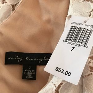 City Triangles | Dresses | City Triangles White Lace Dress With Beige ...